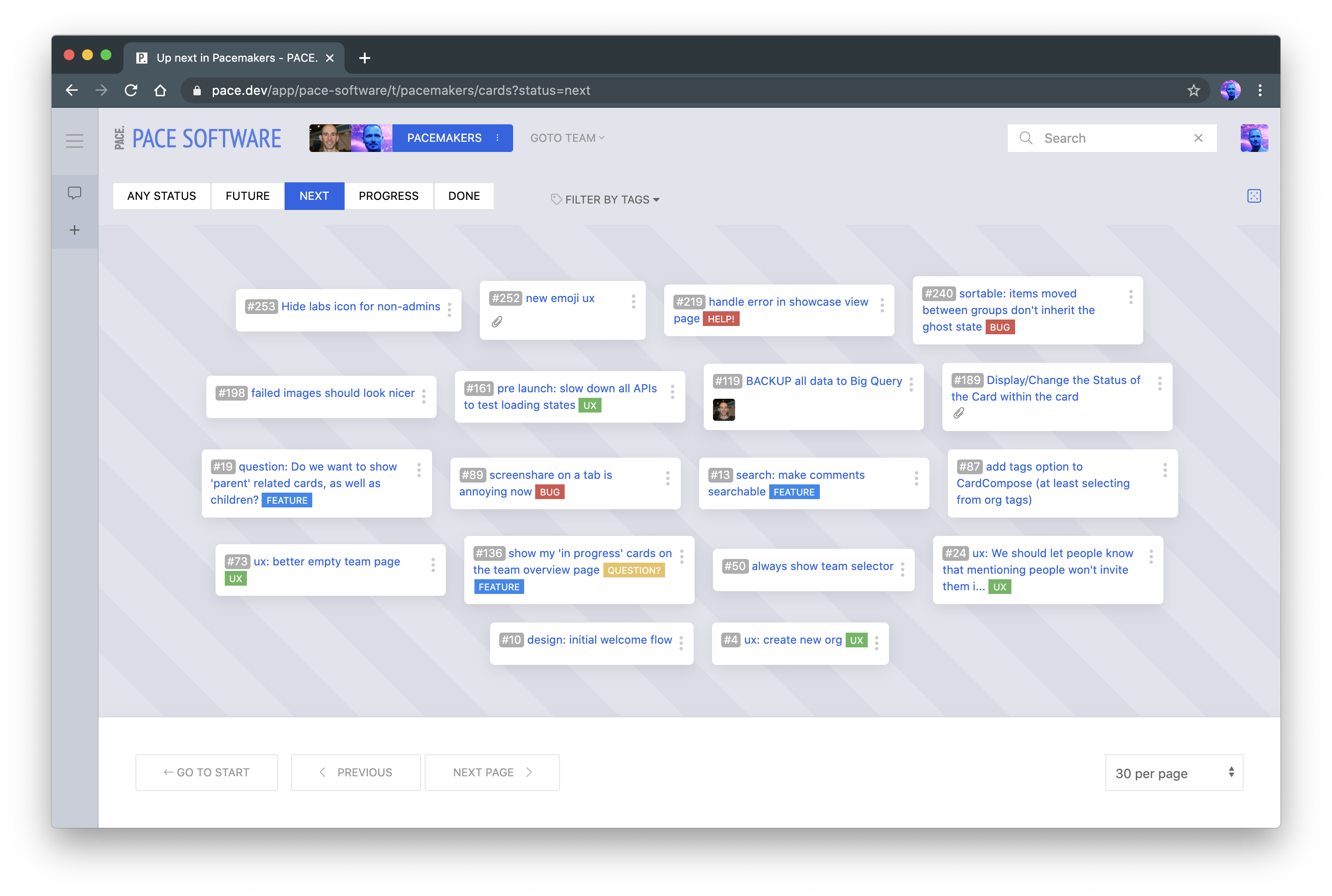 PACE. - Minimalist project management tool (Public preview)